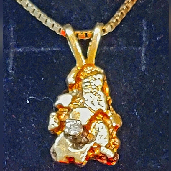 Jewelry | 14k Yellow Gold Nugget Diamond Pendant Necklace | Poshmark